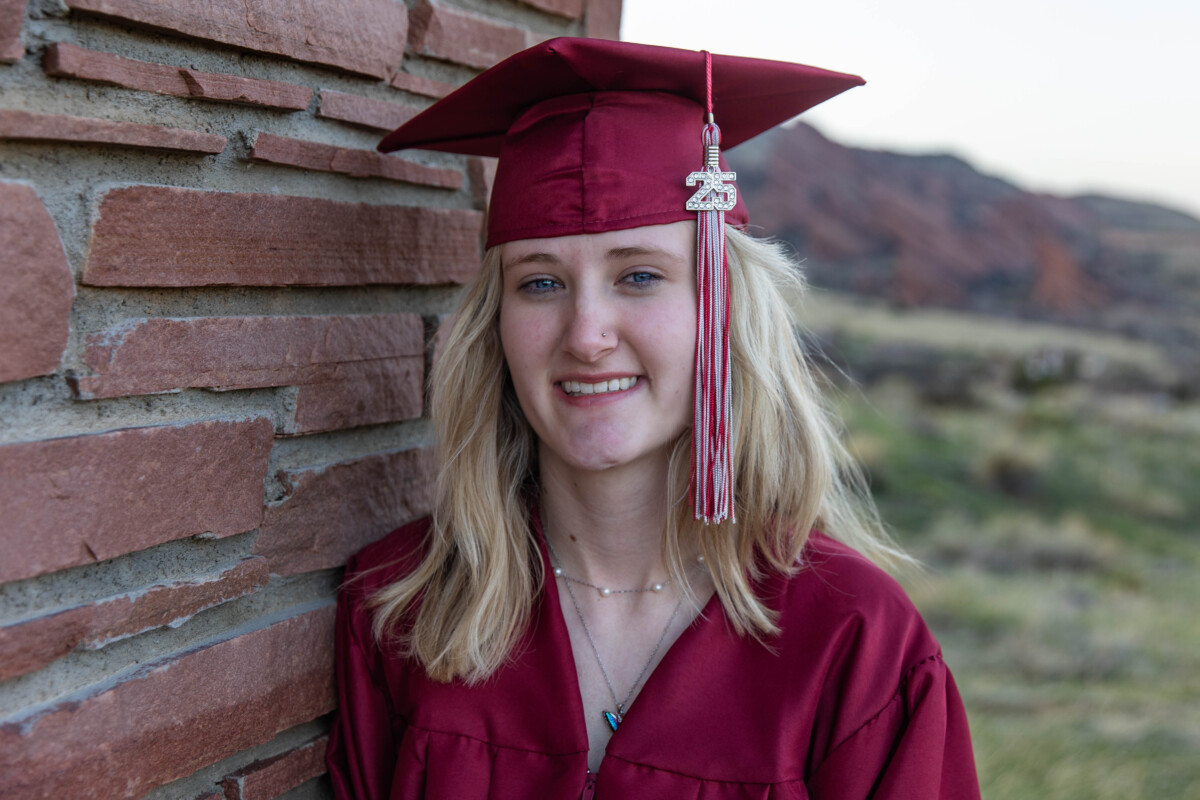 Littleton high school senior cap and gown photo session Chatfield
